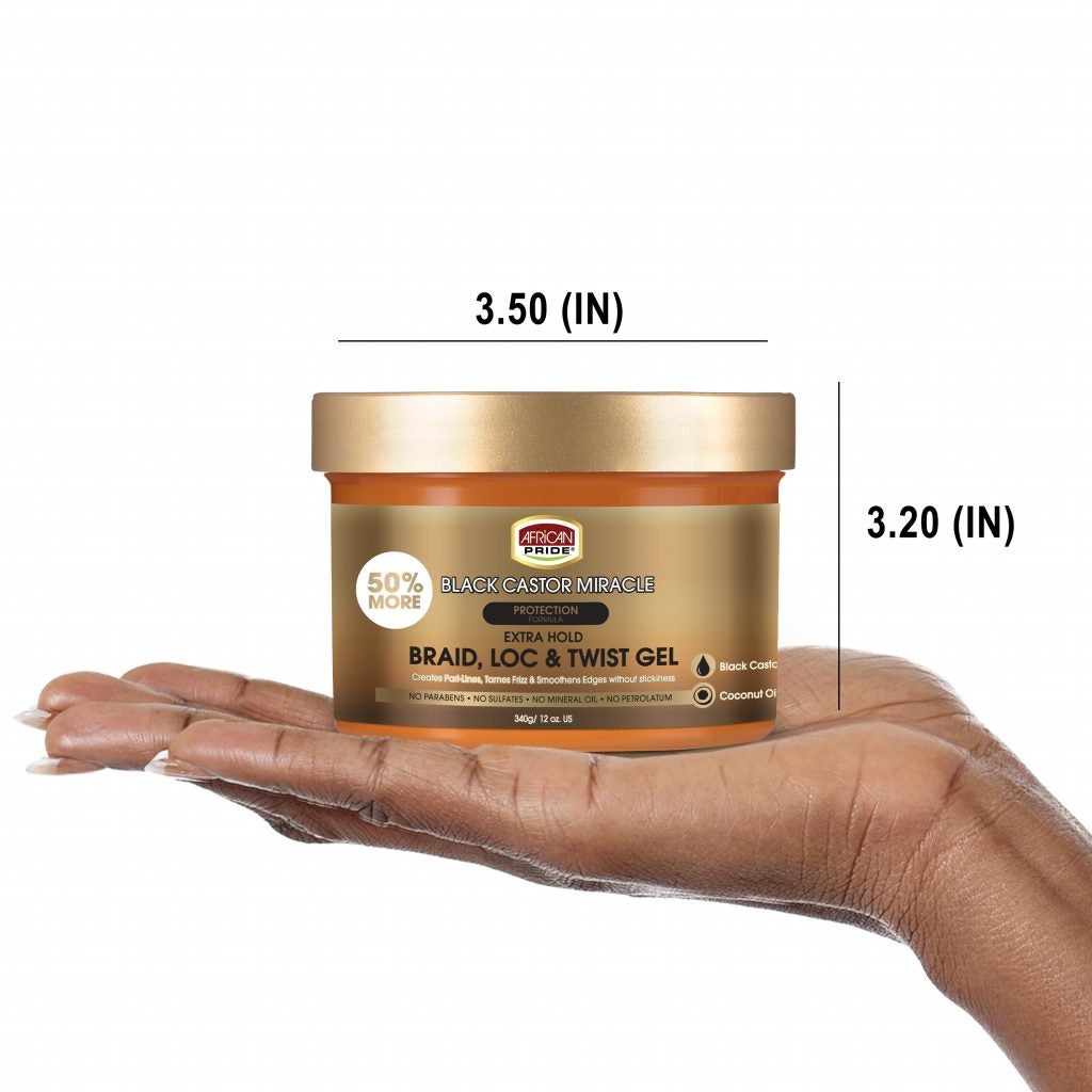 African Pride - Black Castor Miracle Braid Loc & Twist Gel | P3 Hair